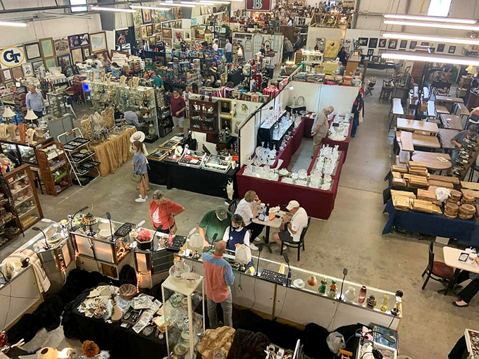 Antique heaven from above! Lakewood 400's maze of vendor booths creates a treasure map for vintage enthusiasts.