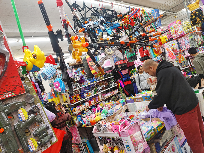 Oregon Flea Market: Gaming characters and cartoon heroes stand at attention. Your inner child is screaming "Buy me!"