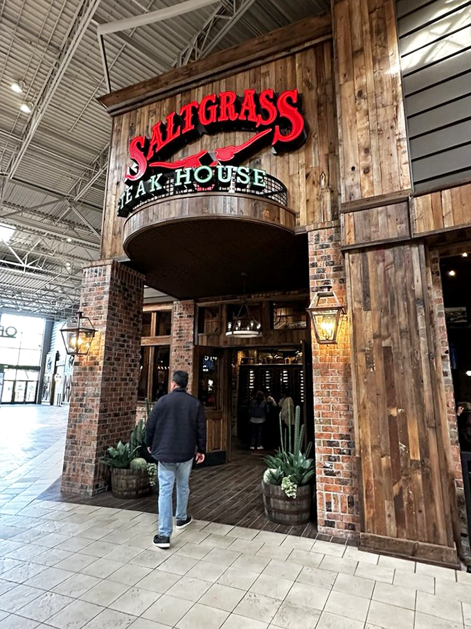 Like finding a Texas ranch in Tennessee, Saltgrass's rustic wooden exterior promises authentic Western-style steaks that deliver on the swagger.