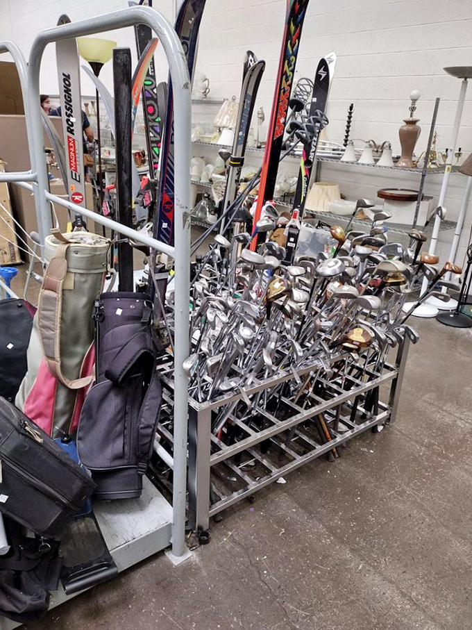 The furniture section resembles a living room convention, where chairs of all personalities gather to find their forever homes.