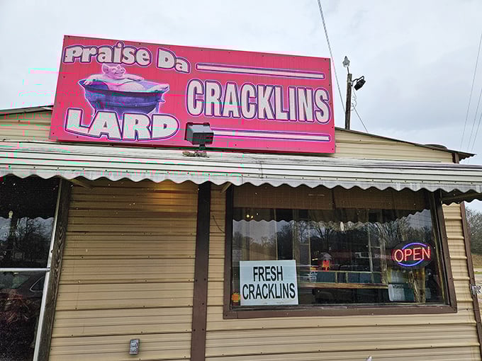 "Praise Da Lard" isn't just clever marketing&mdash;it's a declaration of faith in Southern cooking traditions at this roadside cracklin' stand.