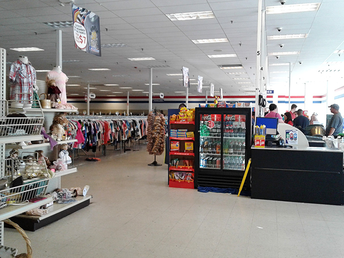 The checkout area buzzes with activity as shoppers line up with carts full of discoveries, each with stories to tell.