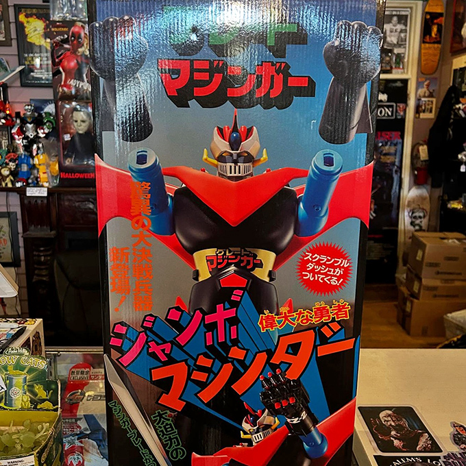 This vintage Japanese robot figure brings back Saturday morning cartoon memories. The packaging alone is a work of art that transcends language barriers.