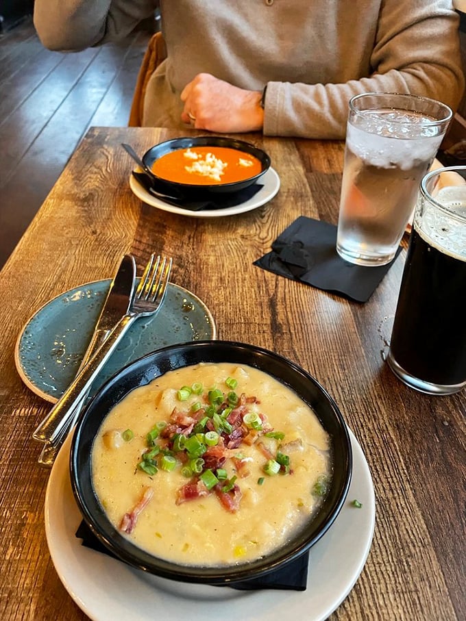 A tale of two soups&mdash;creamy comfort in bowls that warm both hands and soul on breezy Chesapeake afternoons.