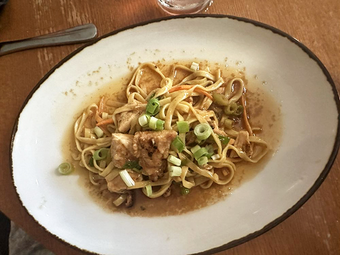 Simplicity sings in this bowl of noodles&mdash;tender strands swimming in savory broth with scallions adding bright punctuation marks.