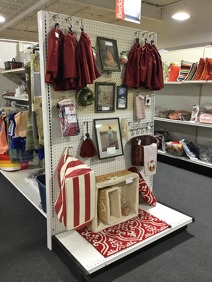 This display could be titled "50 Shades of Red" &ndash; proving that holiday decor doesn't have to break the bank.