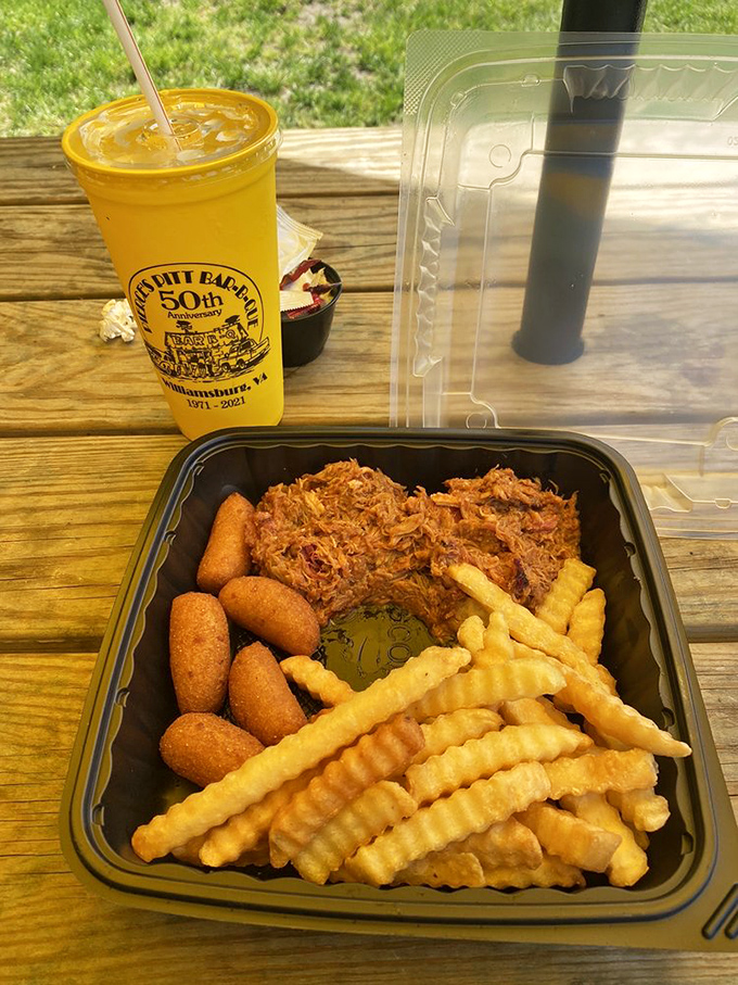 The kind of meal that requires both napkins and a nap afterward. Pierce's pulled pork with their signature sauce is worth every delicious calorie.