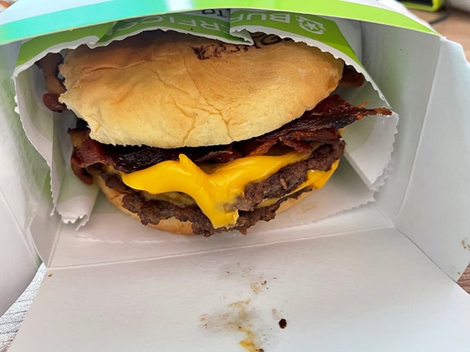 This bacon cheeseburger doesn't just flirt with decadence&mdash;it's in a full-blown relationship with it, complete with cheese that drips like liquid gold.