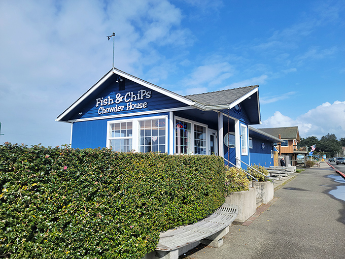 The Fish Market's cheerful blue exterior promises seafood so fresh it practically introduces itself before jumping onto your plate. 