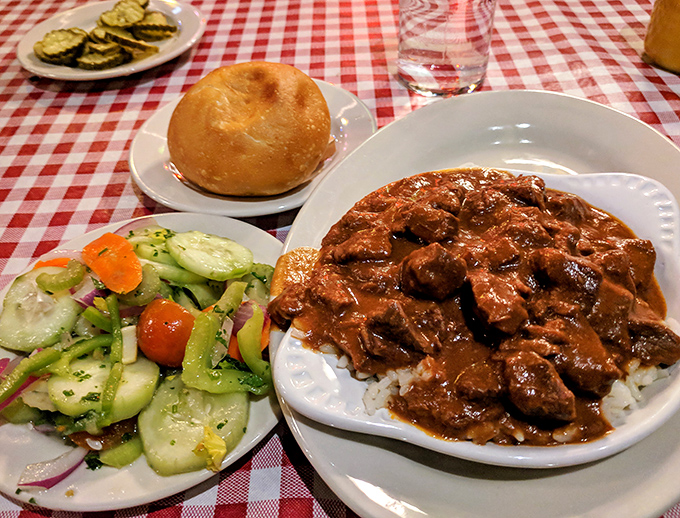 The buffalo stew over rice is what comfort looks like after a foggy San Francisco day&mdash;chunks of tender meat swimming in rich sauce that demands to be savored slowly.