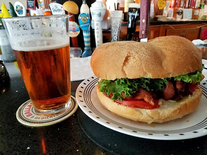 When a sandwich requires this much structural support, you know you're in for a serious commitment. Relationships have started with less promising foundations.