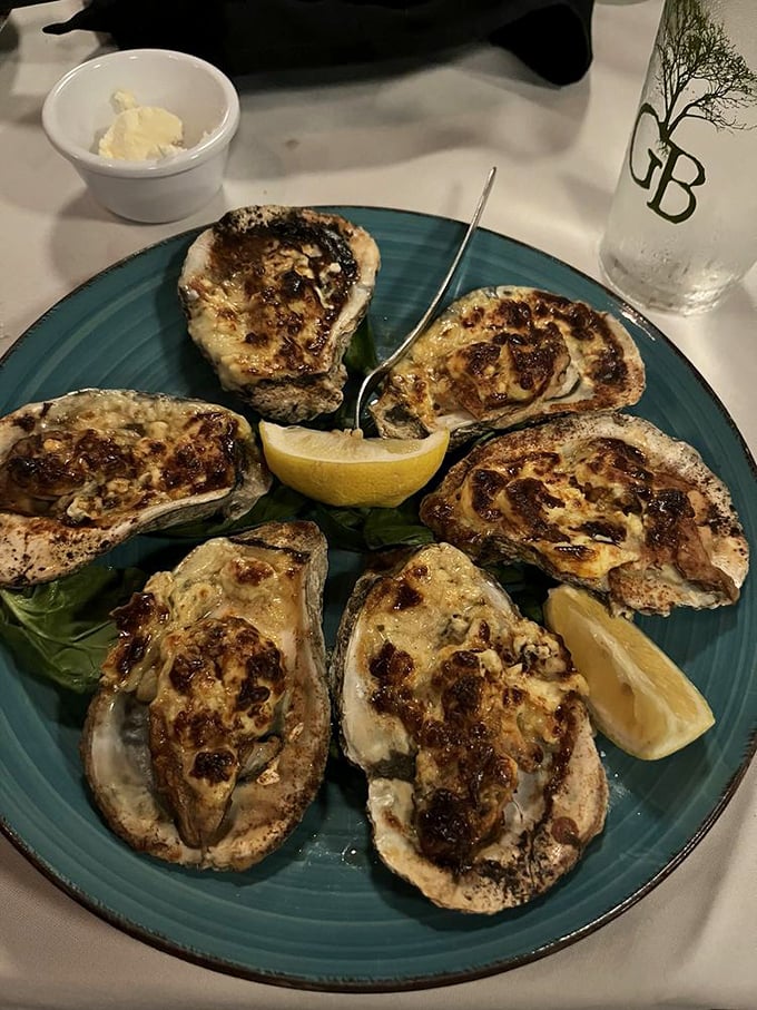 Baked oysters that would make even coastal snobs do a double-take, topped with a golden crust that begs to be broken.