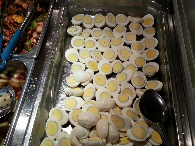 Hard-boiled eggs standing at attention like tiny oval soldiers, waiting to march straight into your protein-craving heart.