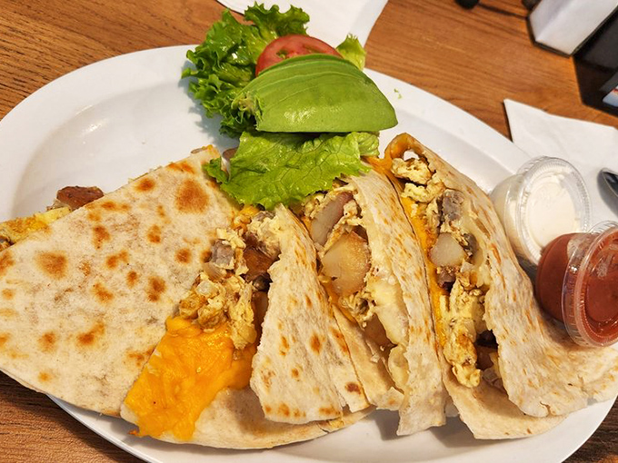 Breakfast quesadillas: where tortillas meet morning ingredients in a cross-cultural romance that makes traditional toast jealous.