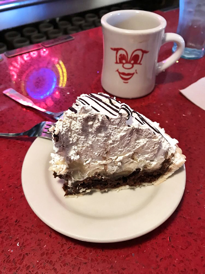 When a brownie and cream pie have a delicious love child, this is what happens. That coffee mug's smile says it all.