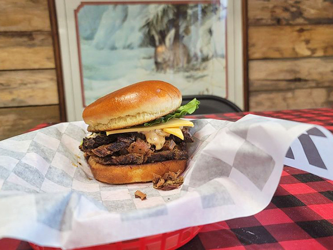 A sandwich isn't just a sandwich when the brisket inside has been communing with smoke for hours. This isn't fast food; it's slow food done right.