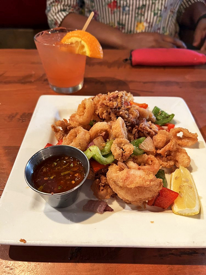 Crispy calamari that doesn't require the jaw strength of a shark. The sweet-spicy dipping sauce makes each bite a little adventure.