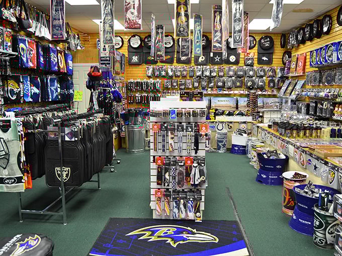 Sports fan central, where Ravens pride meets retail therapy. The perfect place to gear up before game day without emptying your wallet.