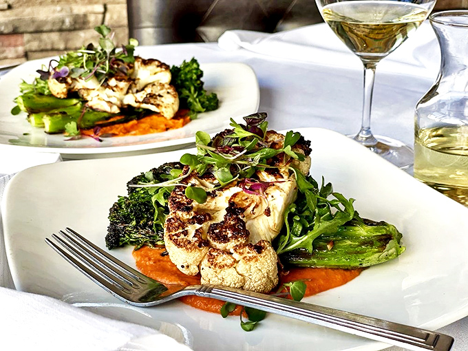 Who knew cauliflower could look this seductive? Marinated, charred, and plated with the respect usually reserved for prime beef &ndash; vegetarians, your moment has arrived.