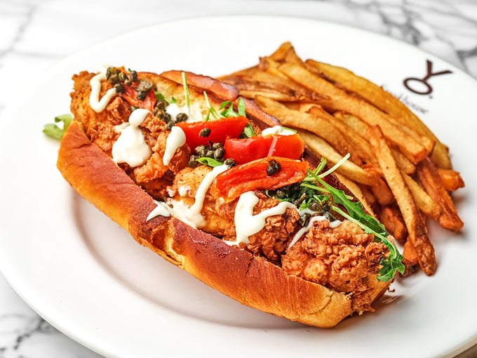 Chicken-fried lobster: where Southern comfort food meets coastal luxury in a sandwich that would make both your grandma and Gordon Ramsay proud.