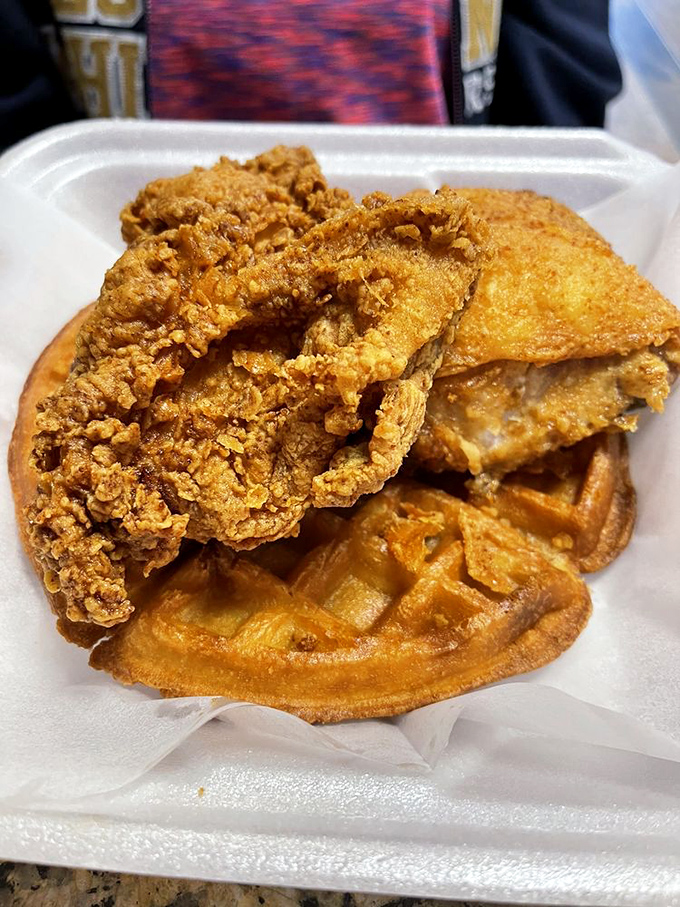 Chicken and waffle&mdash;the culinary odd couple that proves opposites don't just attract, they create magic on a plate.