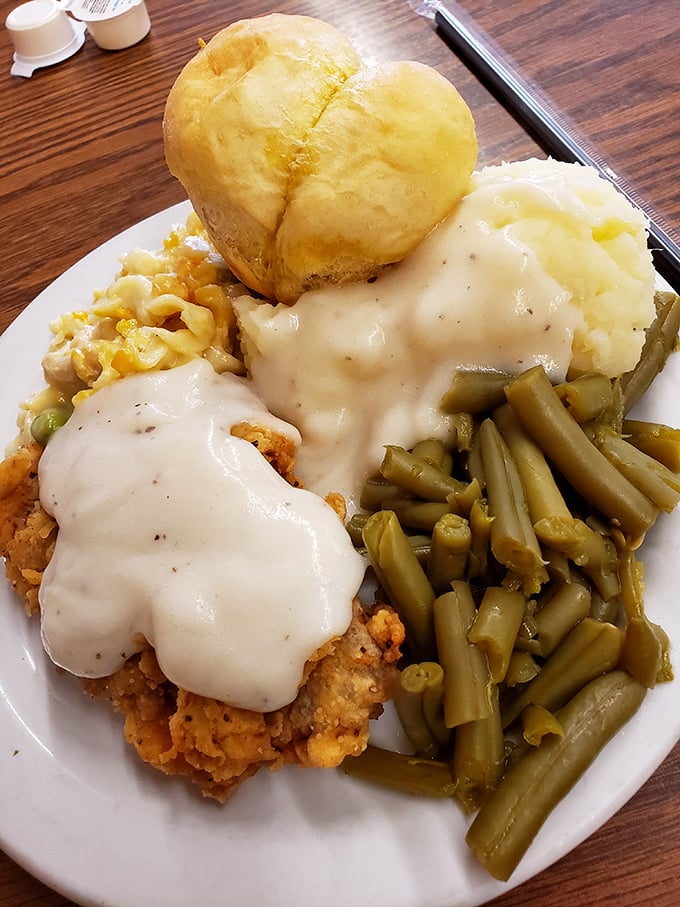 Chicken fried steak that could make a vegetarian question their life choices. That gravy blanket isn't just comfort food&mdash;it's a full comfort system.