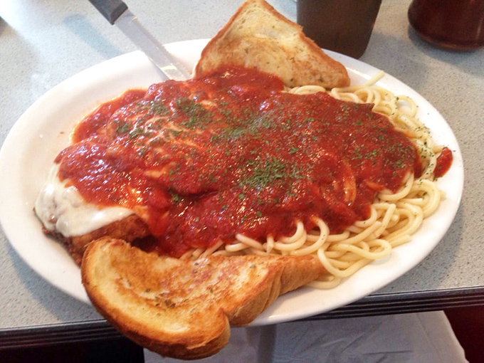 Spaghetti and sauce that would make Tony Soprano nod approvingly. This isn't just pasta&mdash;it's a warm hug from someone else's Italian grandmother.