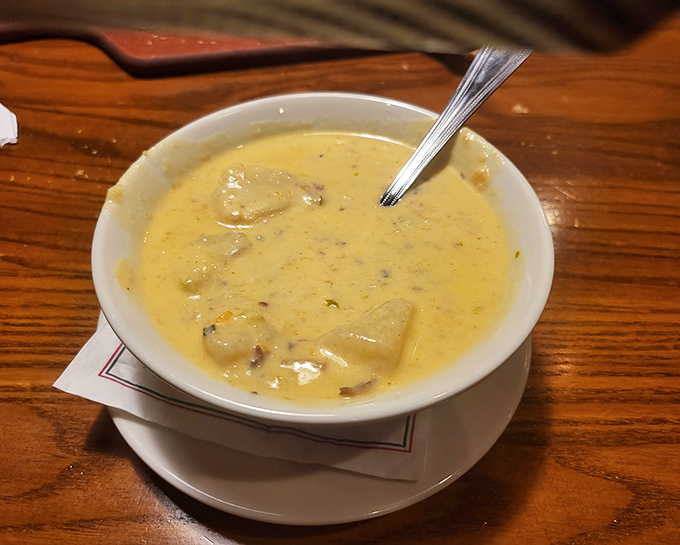 This chowder doesn't just warm your stomach; it hugs your soul with creamy comfort that makes rainy days worth celebrating.