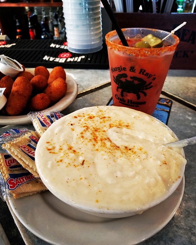 She-crab soup so rich it should come with its own tax bracket. Those saltines aren't garnish&mdash;they're essential equipment.