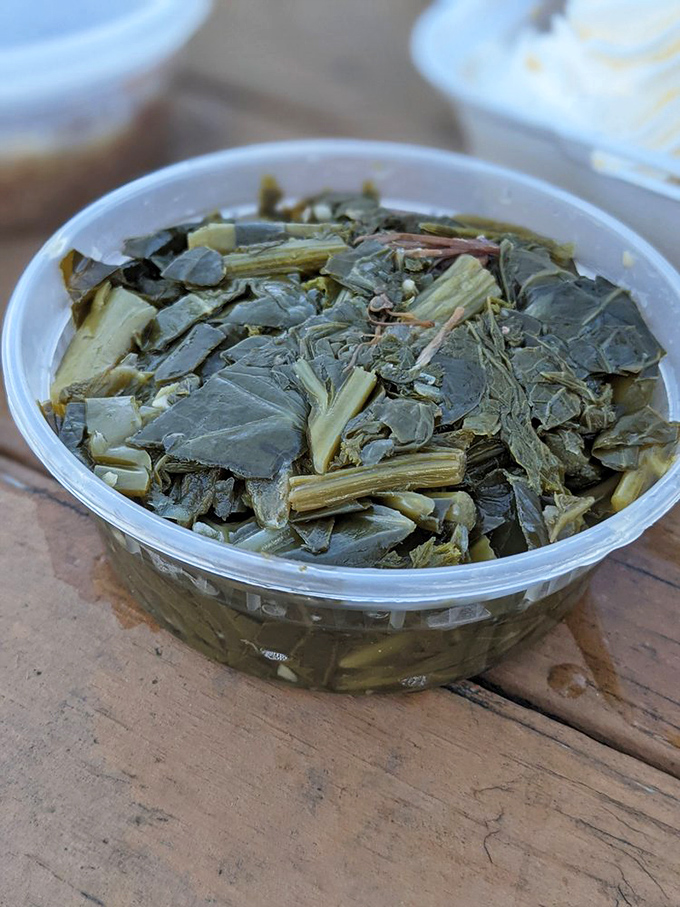 Collard greens so soulful they could release their own R&B album. Tender, savory, and unapologetically flavorful.
