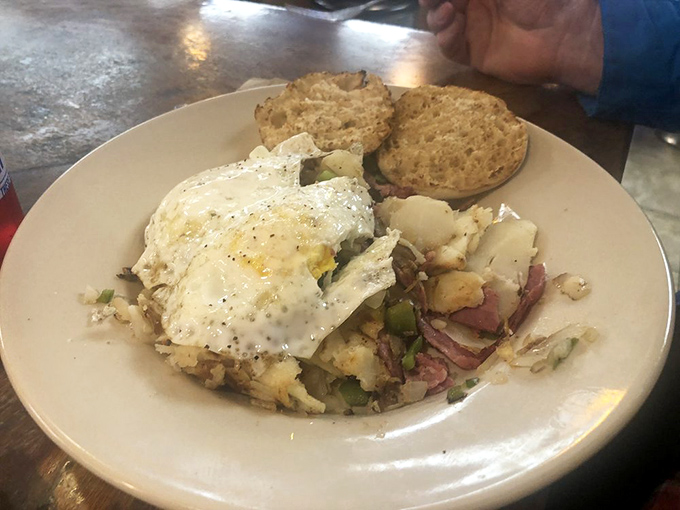 Breakfast hash that puts your homemade attempts to shame. Those crispy edges are what morning dreams are made of.