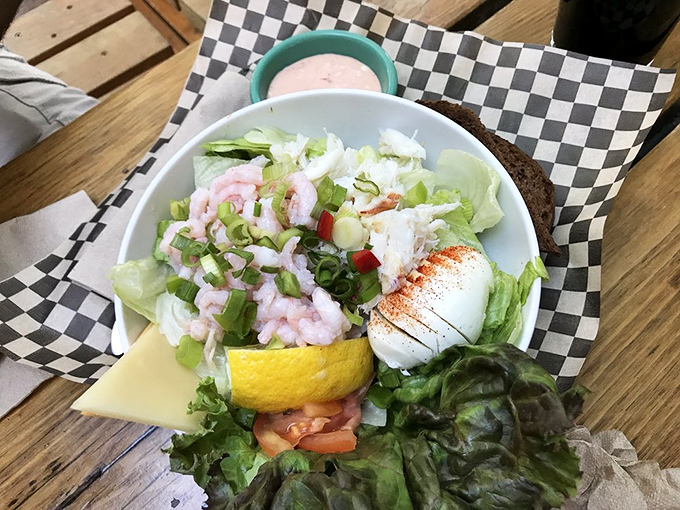 The Crab and Shrimp Louis salad brings the ocean to your table without the sand in your shoes or seagulls eyeing your lunch.