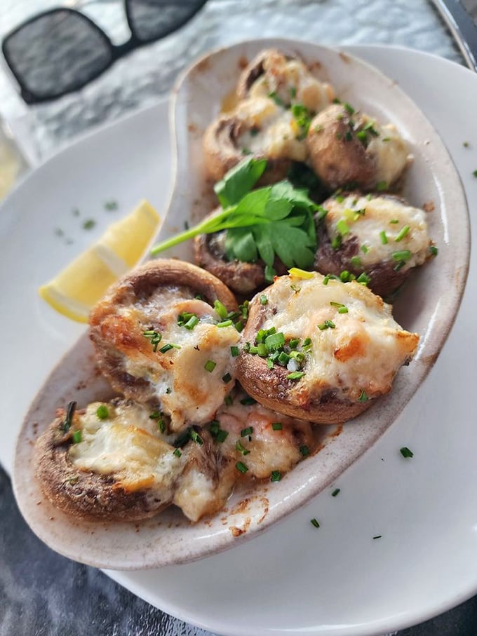Mushrooms that went to finishing school. These crab-stuffed beauties prove that sometimes the best things in life are stuffed with other best things.