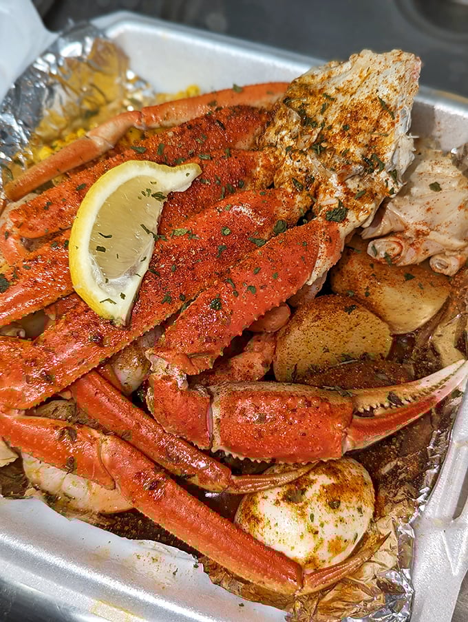 These magnificent crab legs aren't just food; they're an interactive experience requiring tools, technique, and a willingness to get messy.