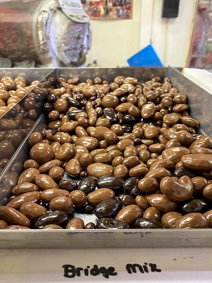 Bridge Mix: the diplomatic solution when you can't decide between dark or milk chocolate. Democracy never tasted so sweet.