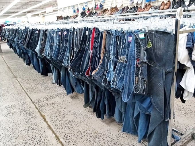 Denim heaven stretches as far as the eye can see. From dad jeans to designer labels, there's a perfect pair waiting to become your new favorites.