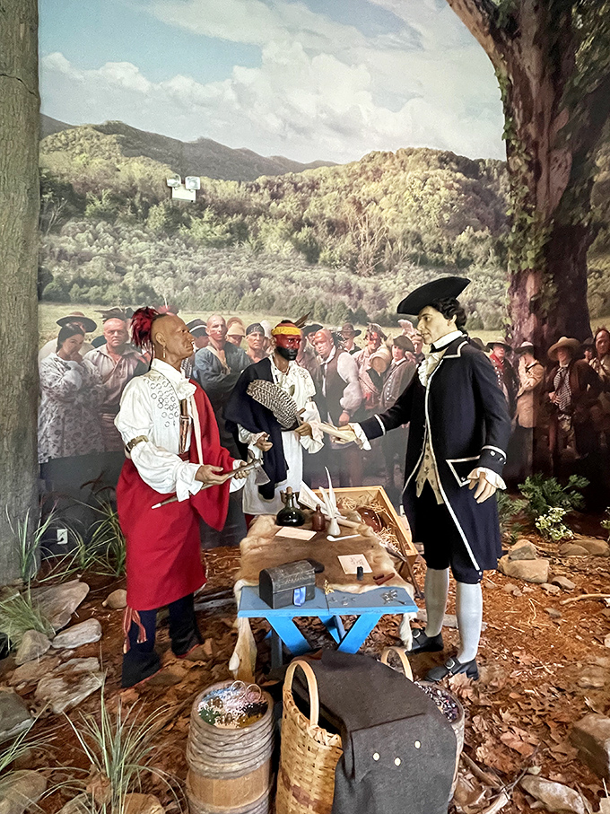 This museum diorama captures the complex negotiations between settlers and Native Americans&mdash;history's most consequential real estate deals.