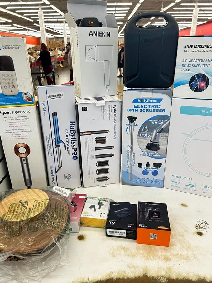 From Dyson knockoffs to genuine Waterpiks, the electronics section is where tech dreams come true without the nightmare price tags.