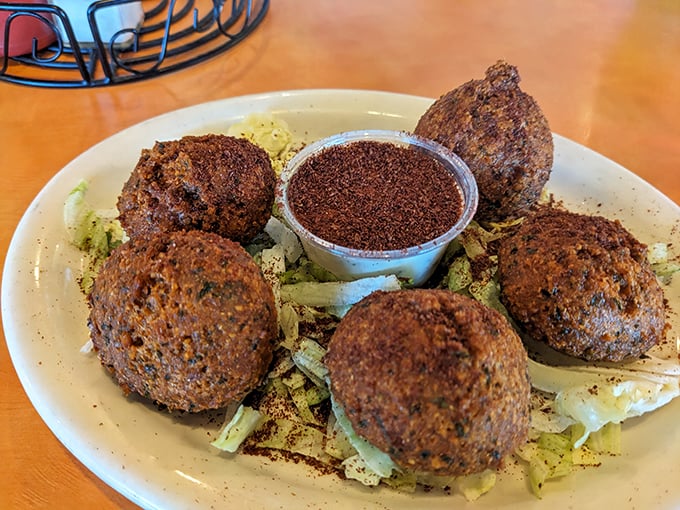 These falafel balls aren't just crispy&mdash;they're practically auditioning for a Broadway musical about texture. The supporting cast of spices deserves a standing ovation.