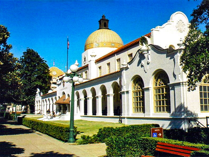 The historic spa building stands as a testament to Hot Springs' elegant past when America's elite traveled for the healing mineral waters.