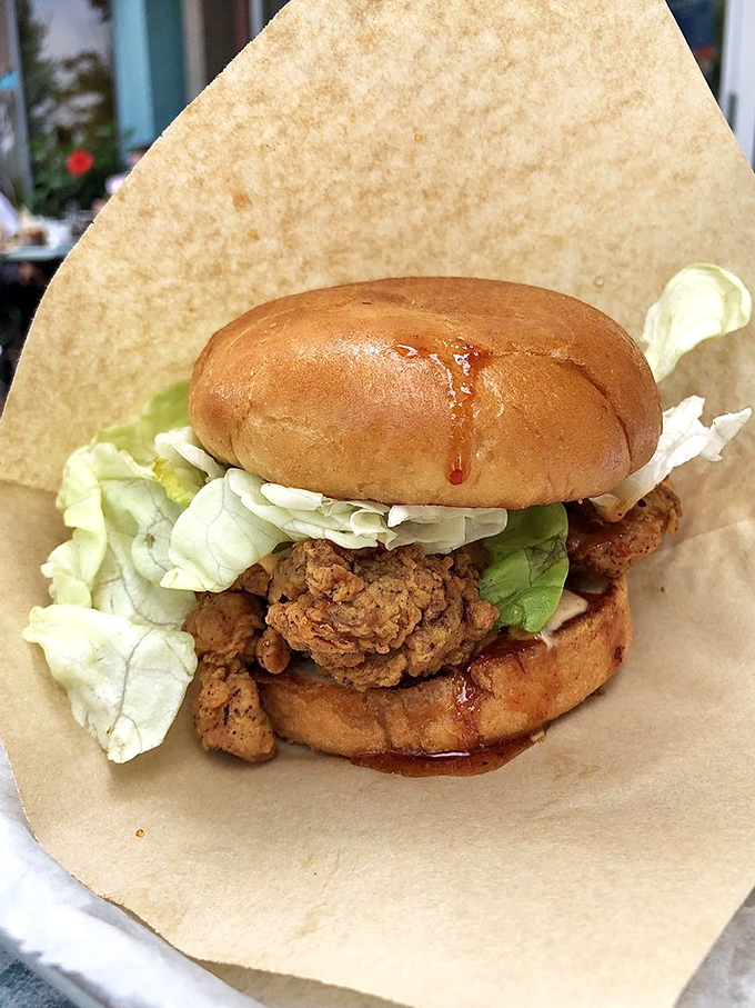 Proof that Holy Cow isn't just about beef. This fried chicken sandwich brings Southern comfort to Alexandria with crispy, juicy perfection.