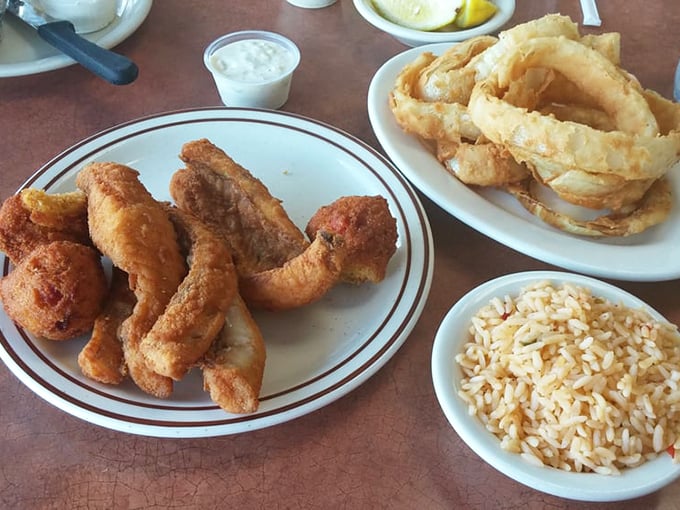 Whole fried fish that stares back at you as if to say, "Yes, I'm worth every mile you drove to get here."