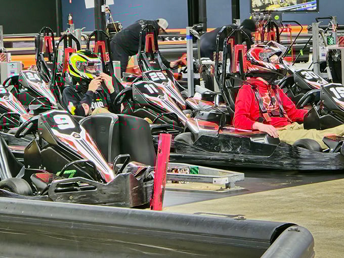 Helmets on, game faces activated. These racers might be weekend warriors, but their concentration rivals any professional on the circuit.