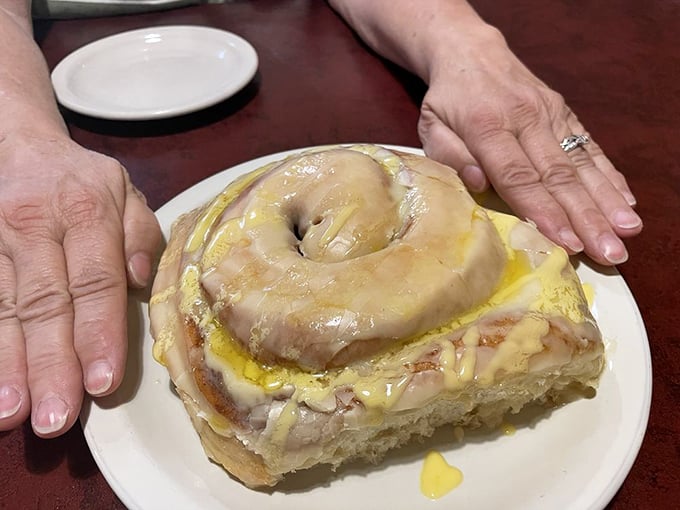 Not so much a cinnamon roll as a cinnamon continent. This sweet behemoth could feed a family, but you'll want it all to yourself.