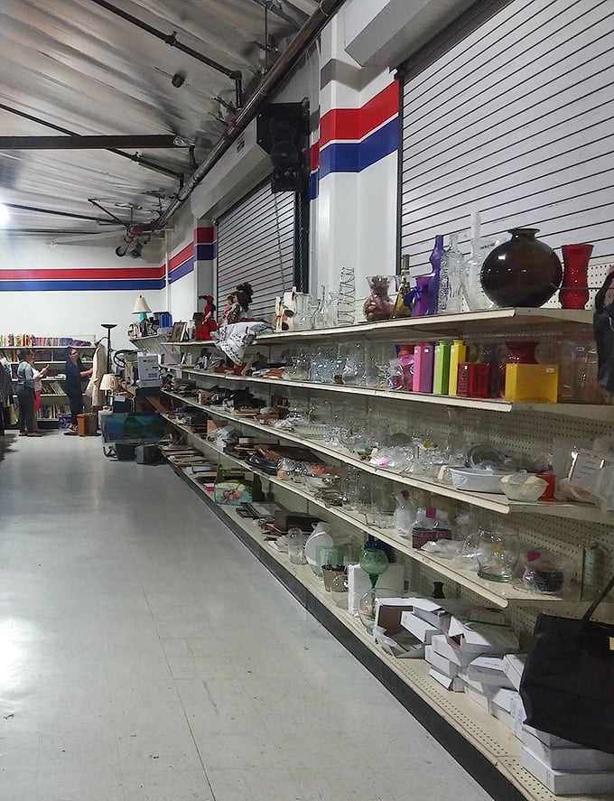 Glassware heaven: where your grandmother's crystal pattern might be hiding, and mismatched sets become "eclectic collections" with the swipe of a credit card.