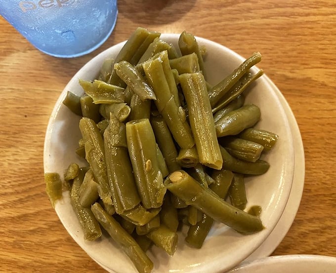 These green beans have never heard of "al dente" and frankly, they're better for it&mdash;tender, flavorful, and unapologetically homestyle.