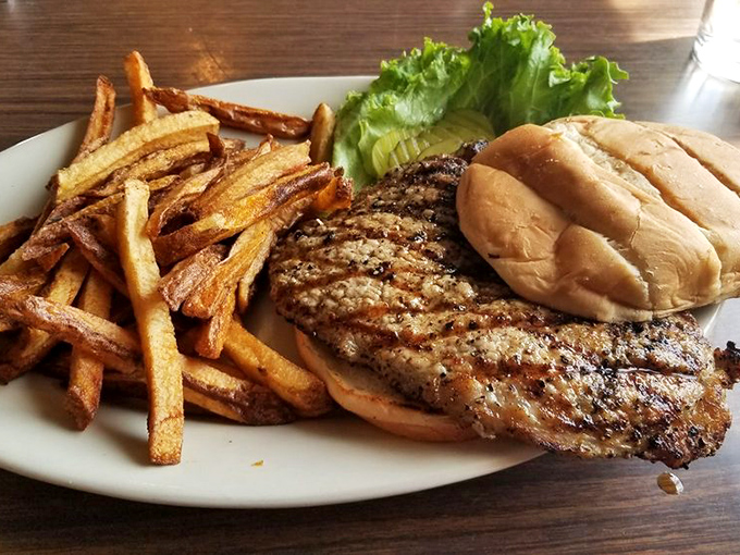 Golden fries, a perfectly grilled sandwich, and the contented knowledge that some meals don't need to be complicated to be extraordinary.