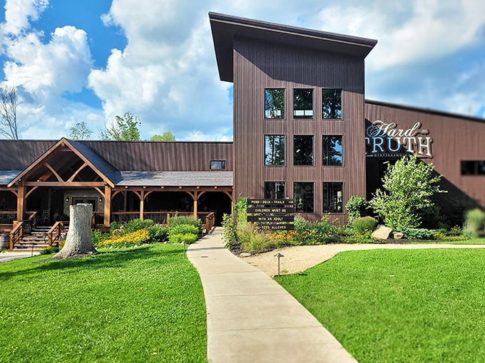 Hard Truth Distilling Co. combines rustic charm with modern craftsmanship, like a lumberjack who suddenly developed exceptional taste in spirits.