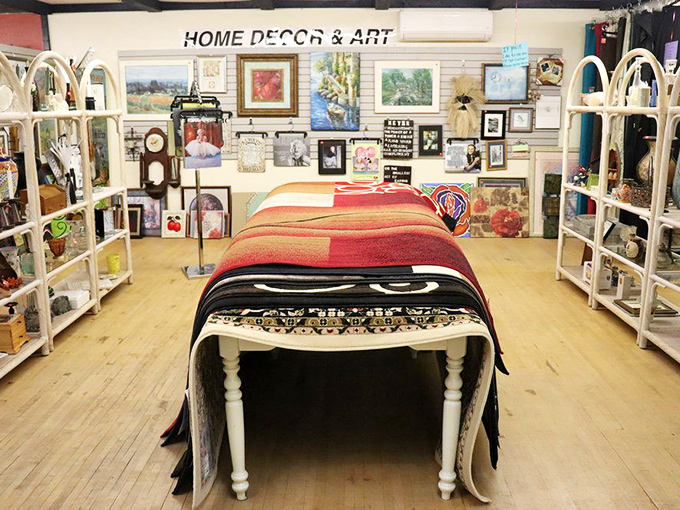 Home is where the art is! This eclectic display could turn any house into a quirky gallery, faster than you can say "abstract expressionism."
