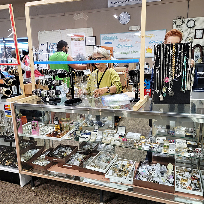 The volunteer behind the counter knows every story behind these treasures&mdash;or at least enjoys making up fascinating ones for curious shoppers.